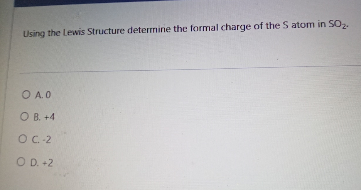 Solved Using the Lewis Structure determine the formal charge | Chegg.com