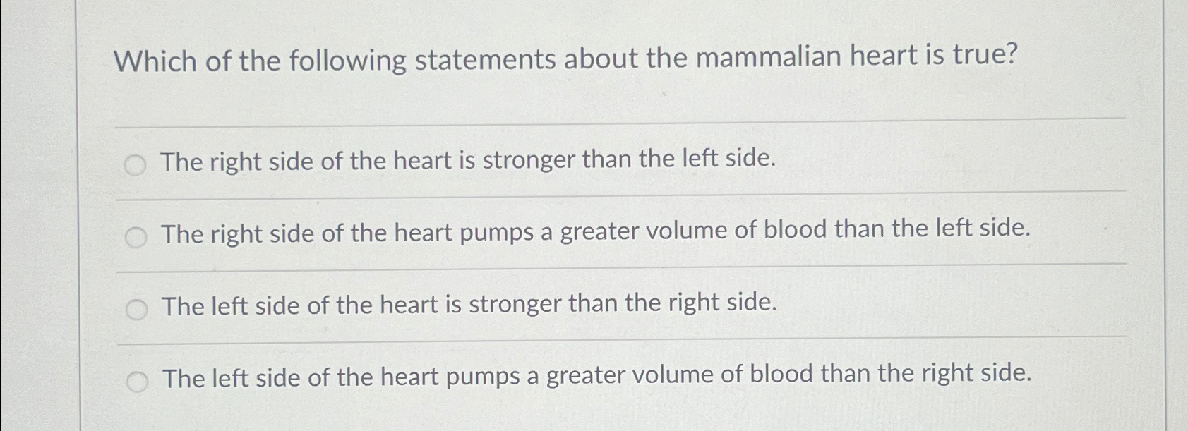 Solved Which of the following statements about the mammalian | Chegg.com