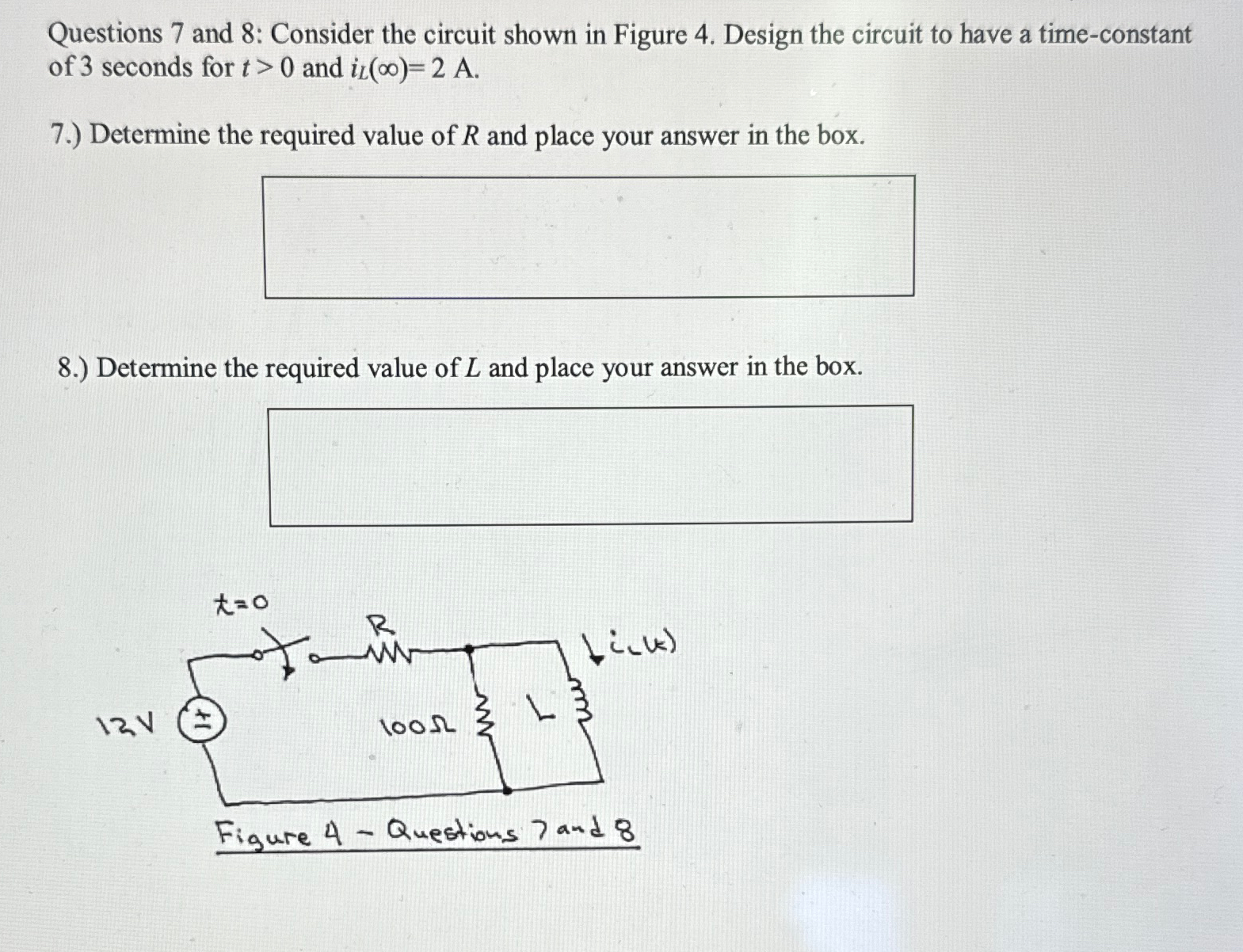 Solved Questions 7 ﻿and 8: Consider the circuit shown in | Chegg.com