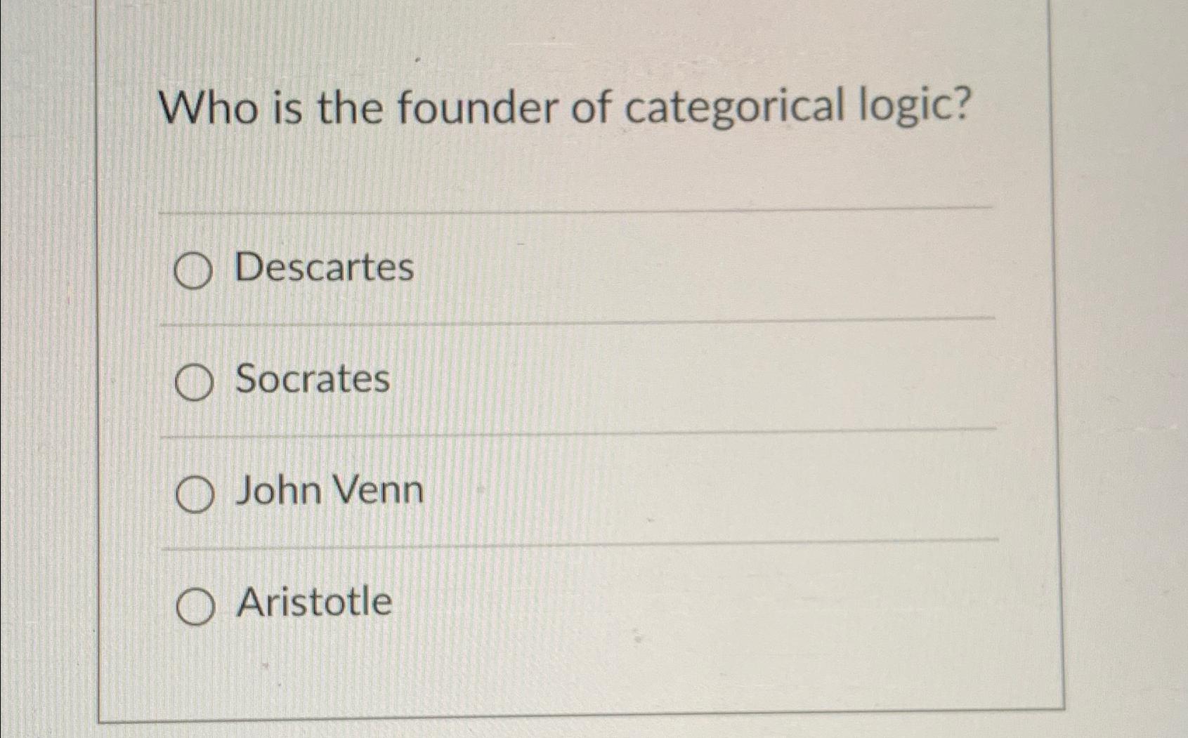 Solved Who is the founder of categorical | Chegg.com