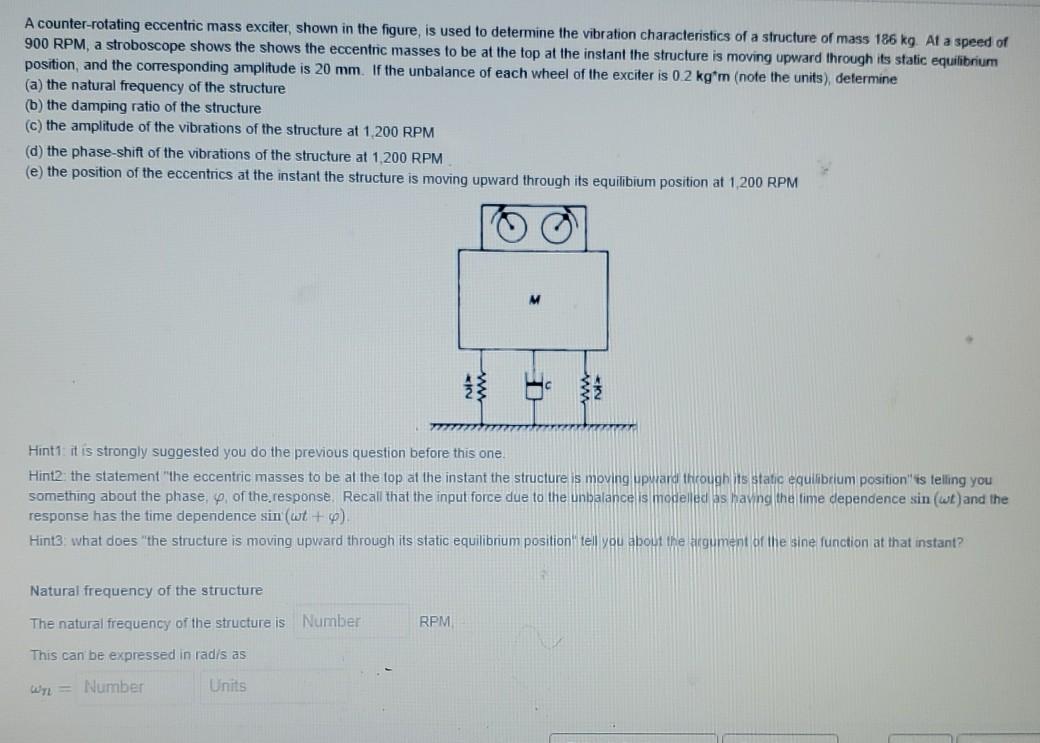 Solved A counter-rotating eccentric mass exciter, shown in | Chegg.com