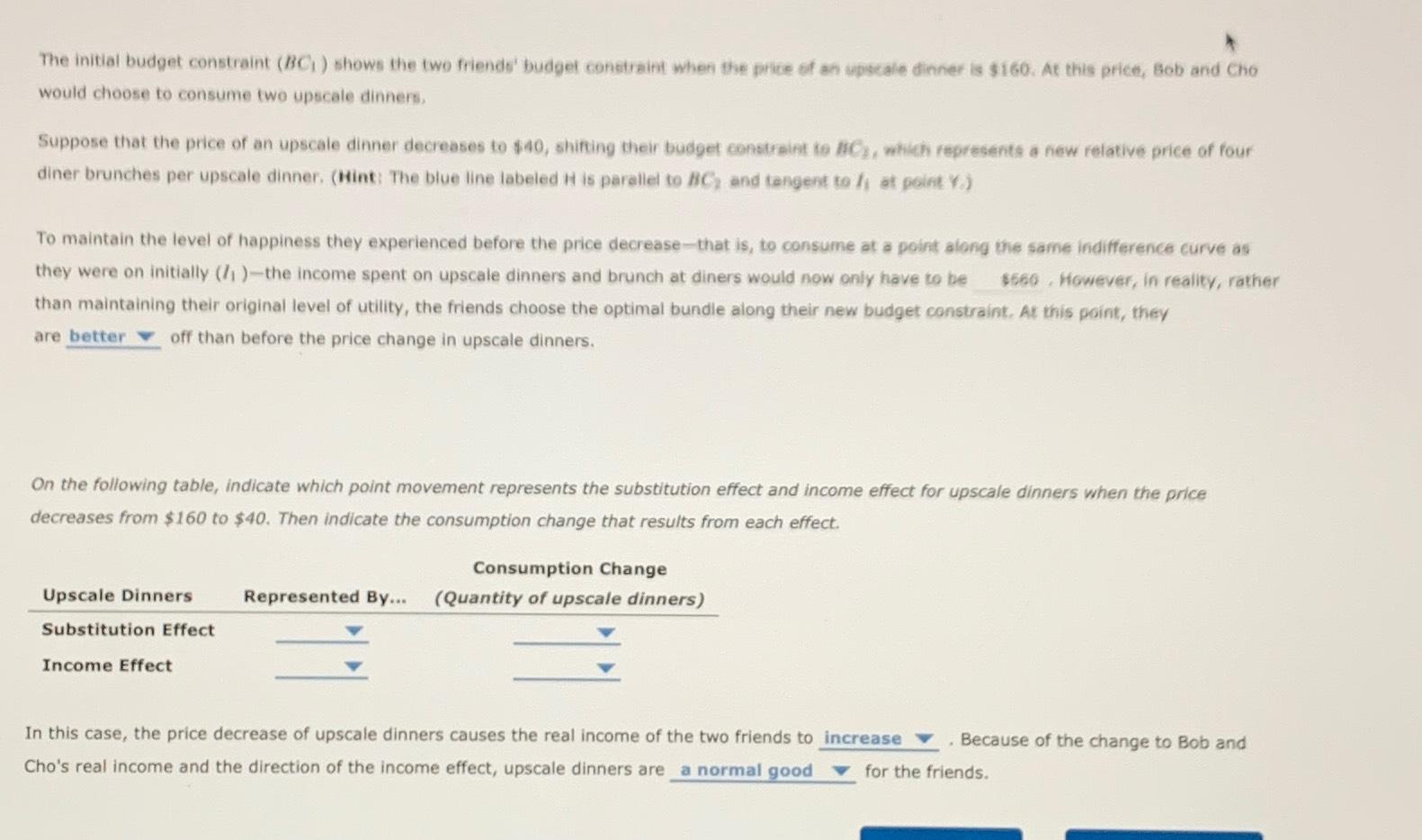 Solved The initial budget constraint (BC1) ﻿shows the two | Chegg.com