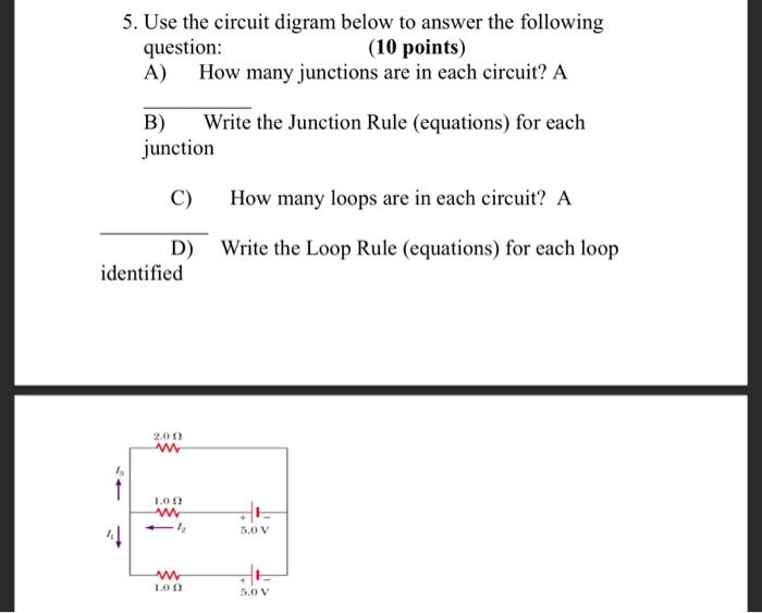 Solved 5. Use the circuit digram below to answer the | Chegg.com