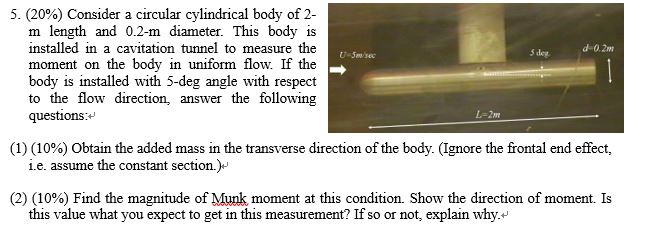 5. (20\%) ﻿Consider a circular cylindrical body of 2 | Chegg.com