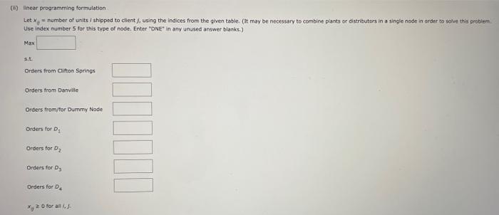 Solved (5) linear programming formulation Use index number 5 | Chegg.com