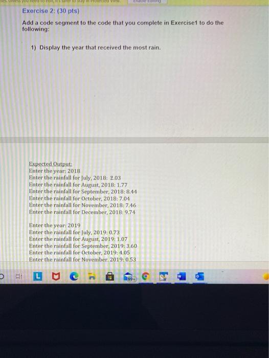 Solved Exercise 1 Rainfall Statistics 50 Pts Write A 