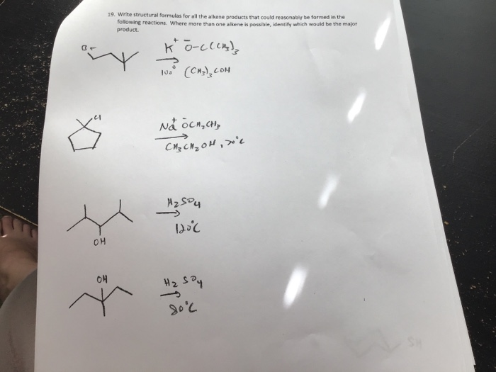 Solved 19. Write structural formulas for all the alkene | Chegg.com