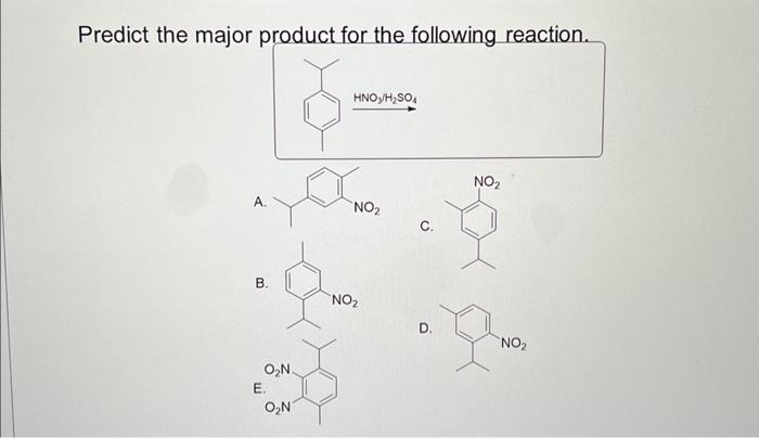 Solved Predict The Major Product For The Following