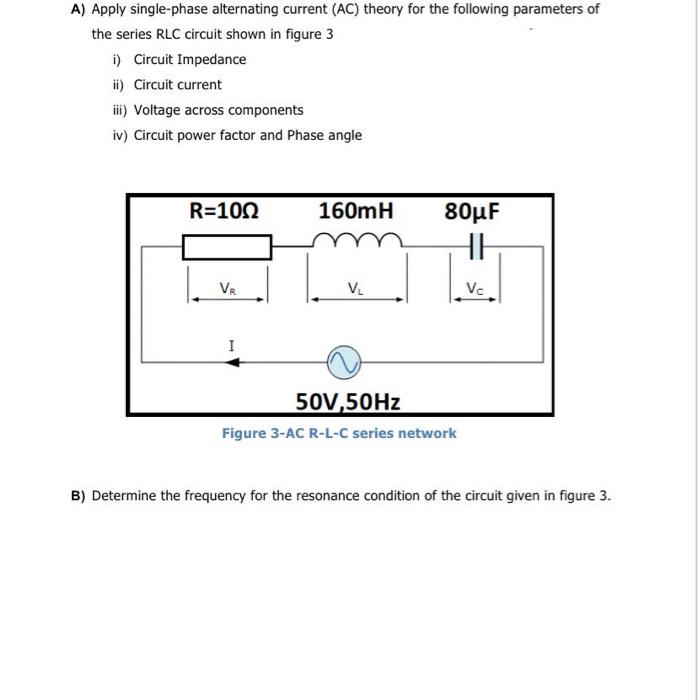 Solved A) Apply single-phase alternating current (AC) theory | Chegg.com