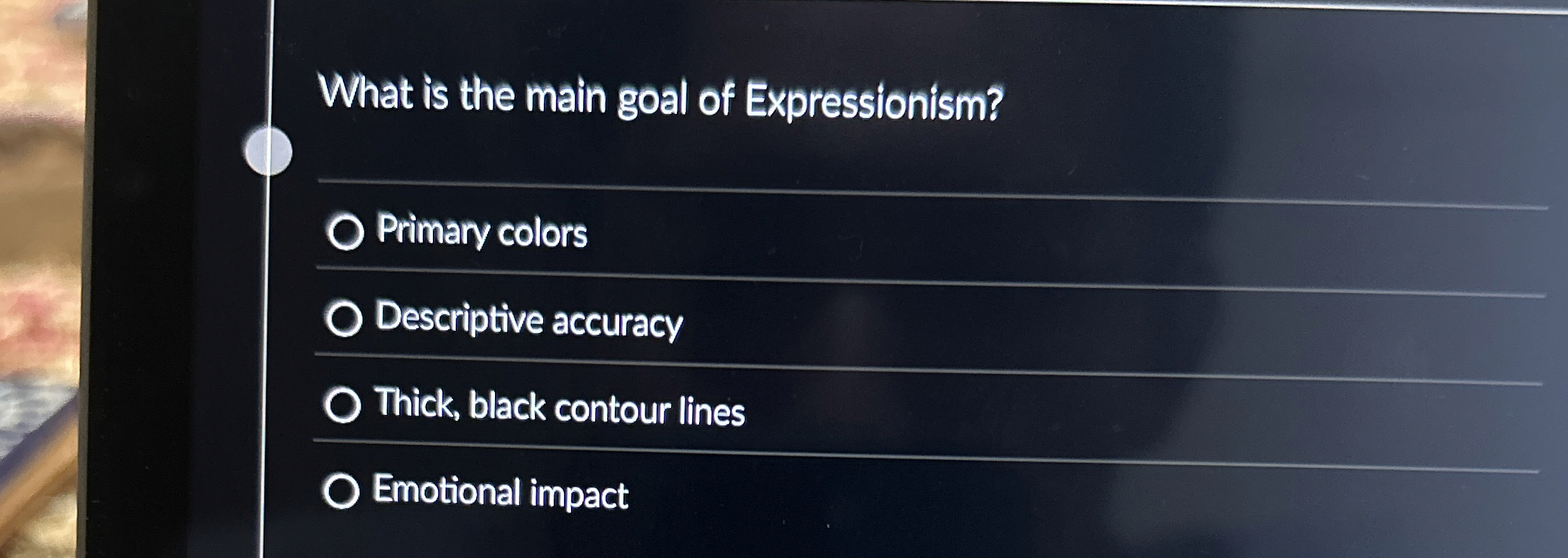 Solved What is the main goal of Expressionism?Primary | Chegg.com