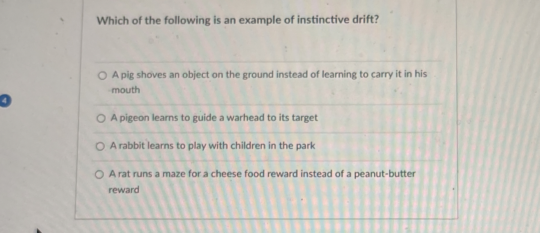 Solved Which of the following is an example of instinctive | Chegg.com