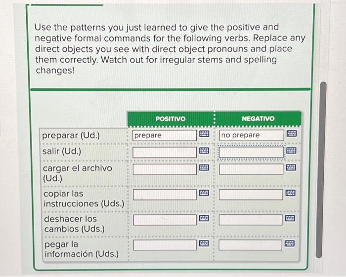 Use the patterns you just learned to give the | Chegg.com
