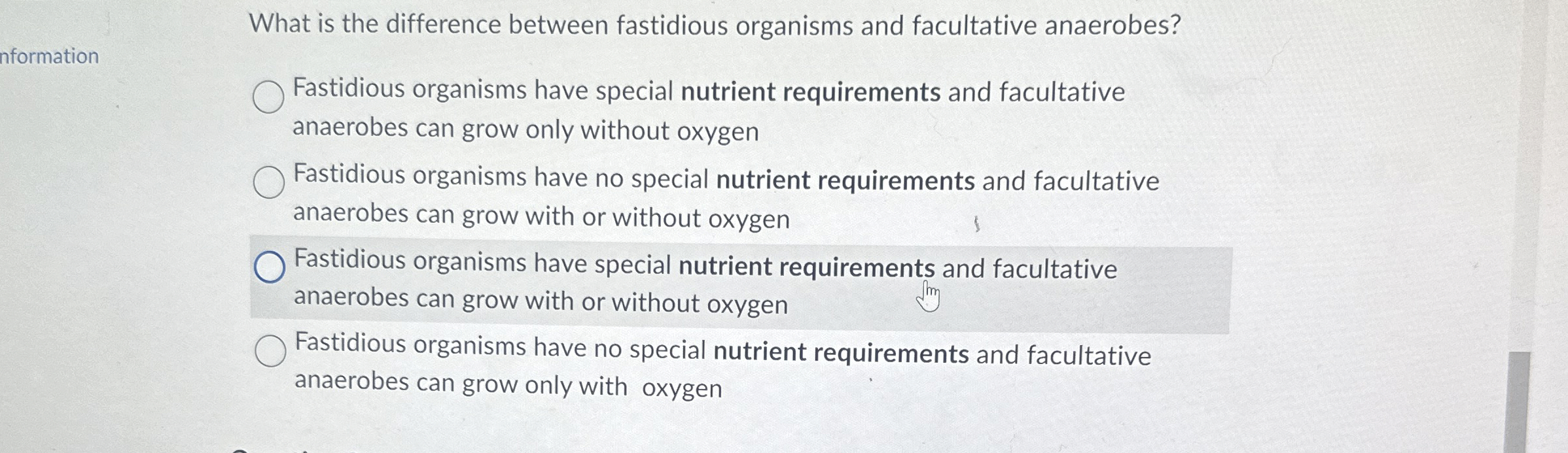 Solved What is the difference between fastidious organisms | Chegg.com