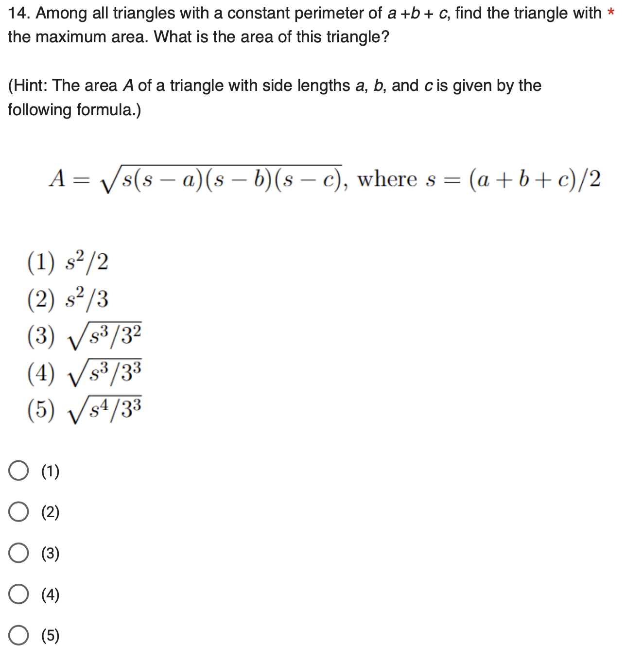 Solved Among all triangles with a constant perimeter of | Chegg.com