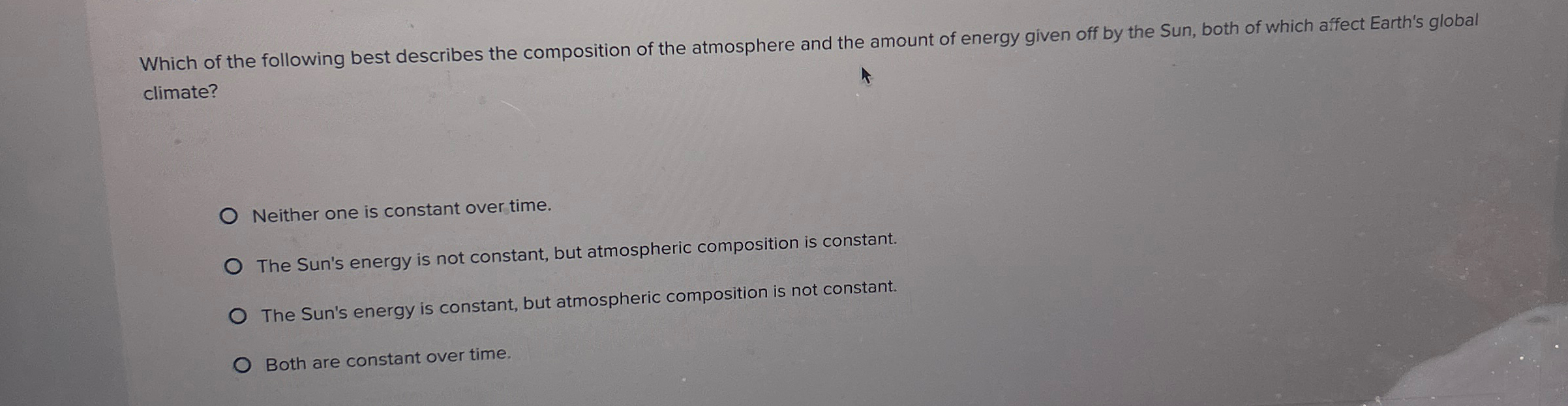 Solved Which of the following best describes the composition | Chegg.com