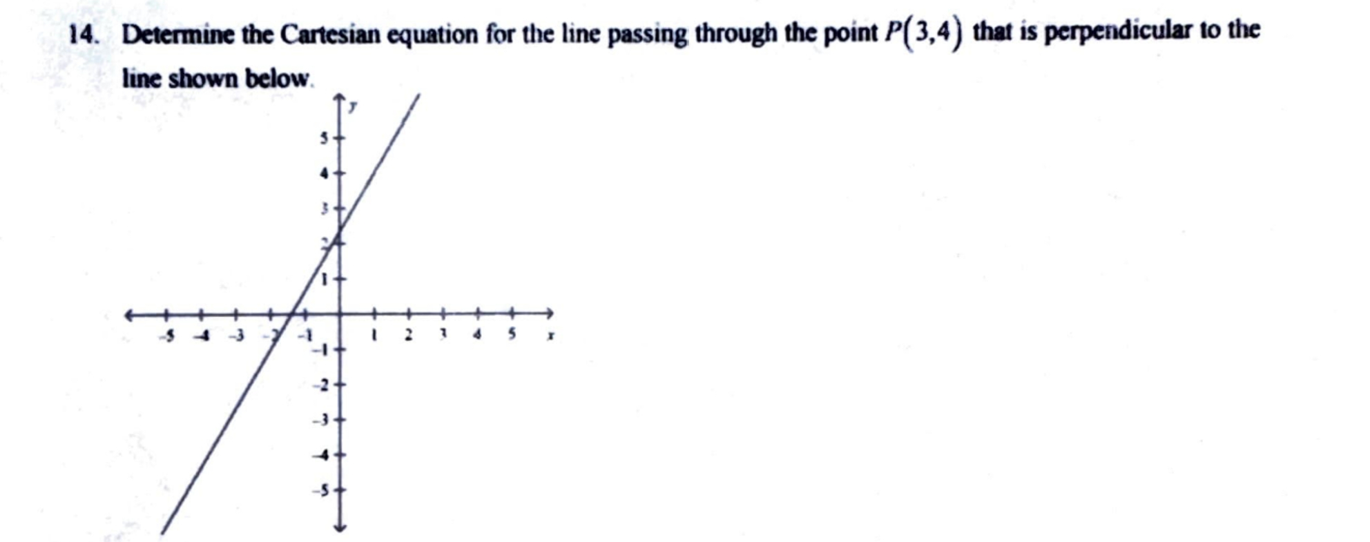 Solved Determine The Cartesian Equation For The Line Passing