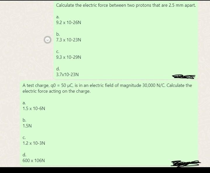 Solved Calculate the electric force between two protons that | Chegg.com
