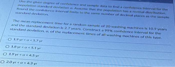Solved Use the expon degree of conficience and sample data | Chegg.com