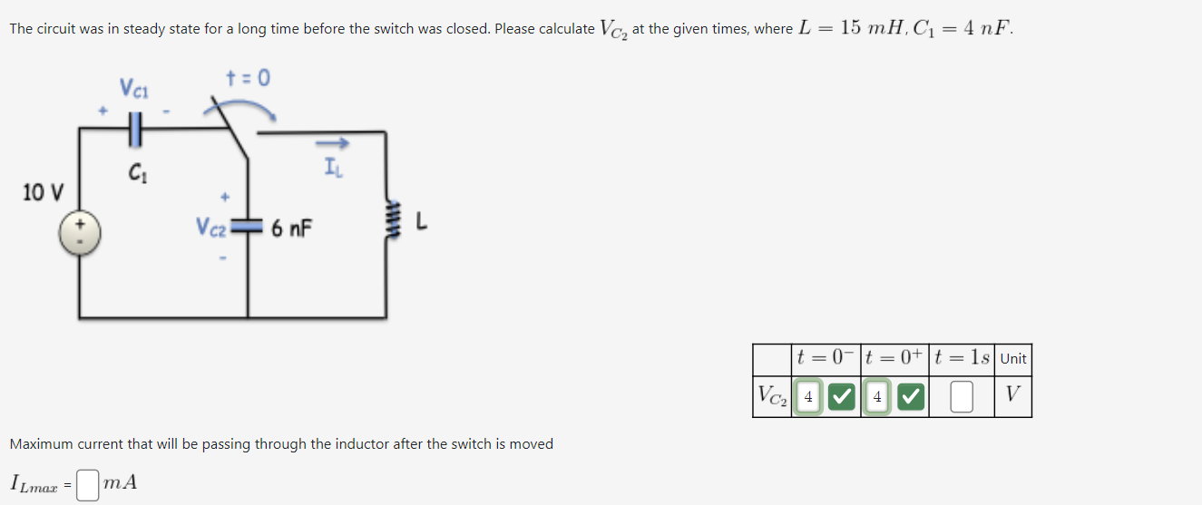 Solved The circuit was in ﻿steady state for a long time | Chegg.com