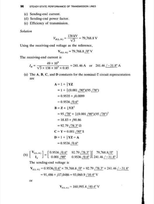 Solved EXAMPLE 2.8 A three-phase 138-kV transmission line is | Chegg.com