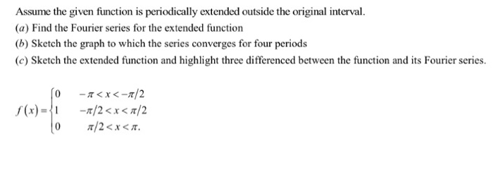 Solved Assume the given function is periodically extended | Chegg.com