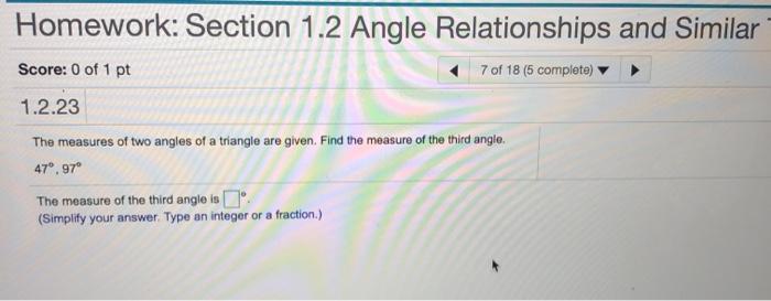Solved Homework: Section 1.2 Angle Relationships and Similar | Chegg.com