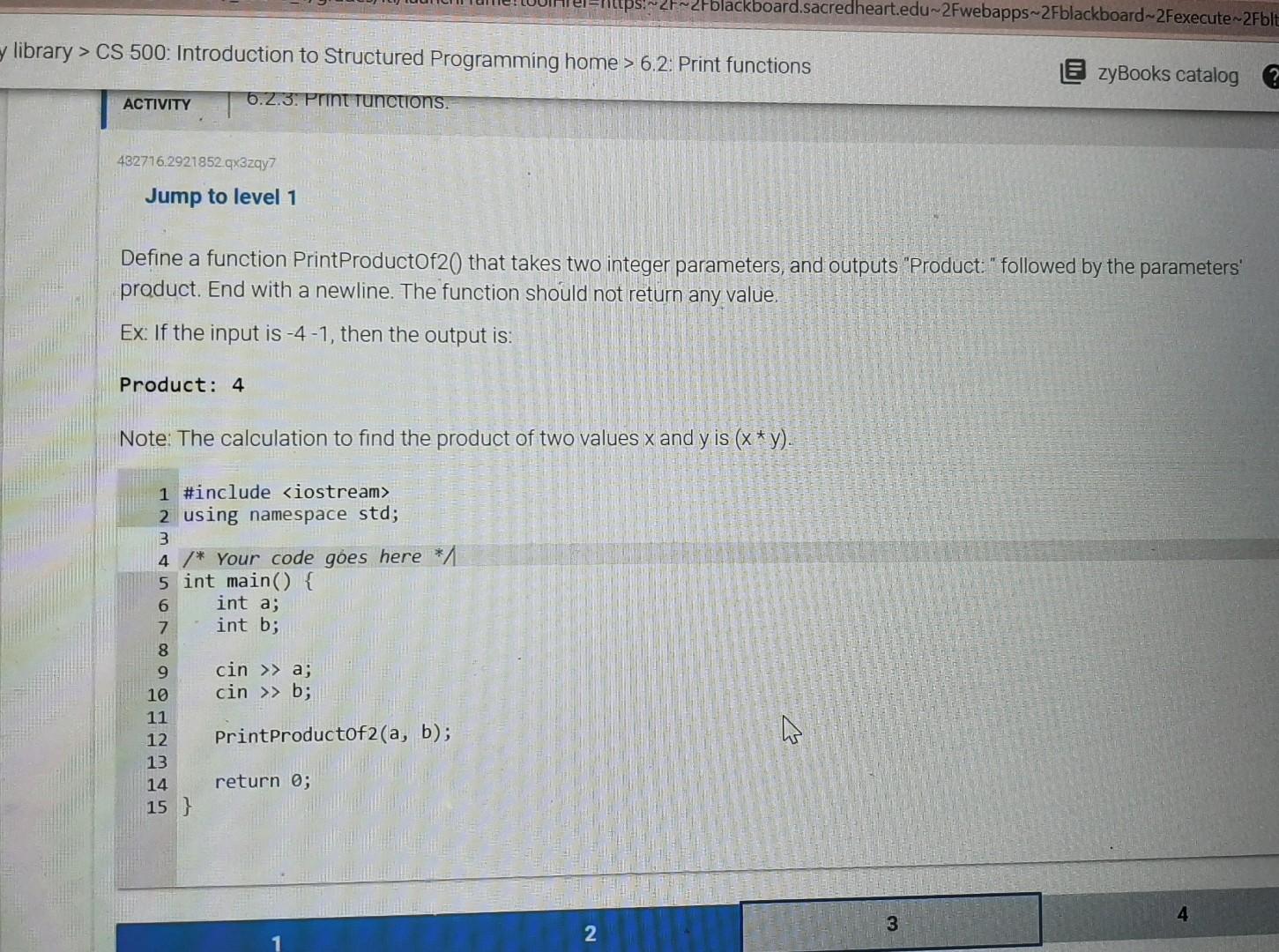 Solved Define a function PrintProductOf20 that takes two | Chegg.com