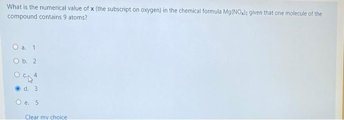 Solved What is the numerical value of x (the subscript on | Chegg.com