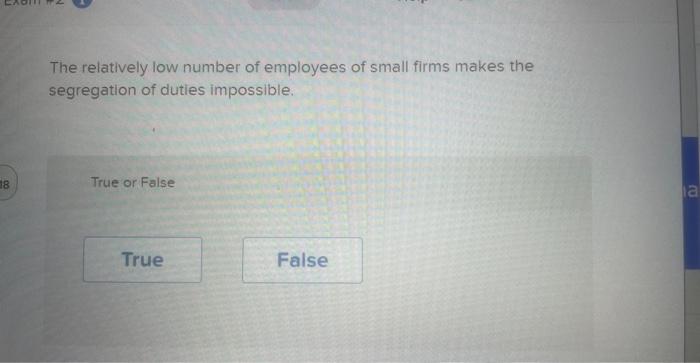 Solved The relatively low number of employees of small firms | Chegg.com