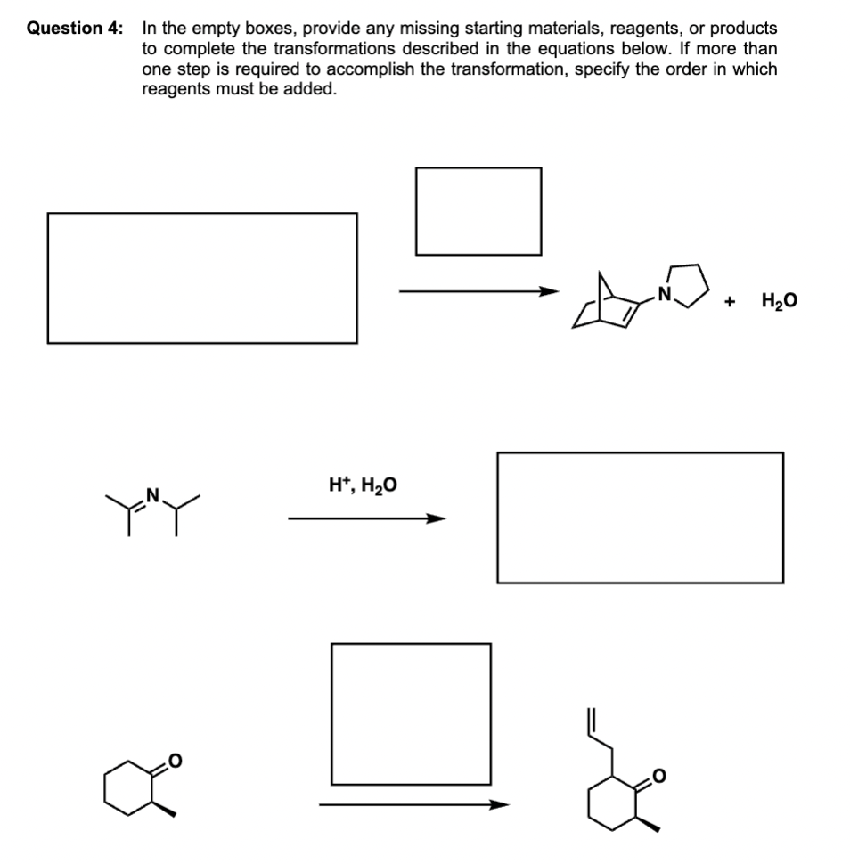 Solved Question 4: In the empty boxes, provide any missing | Chegg.com