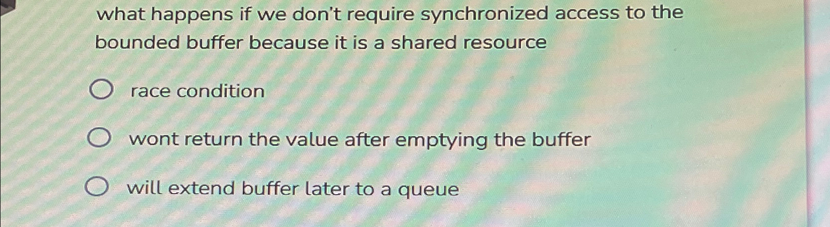 Solved what happens if we don't require synchronized access | Chegg.com