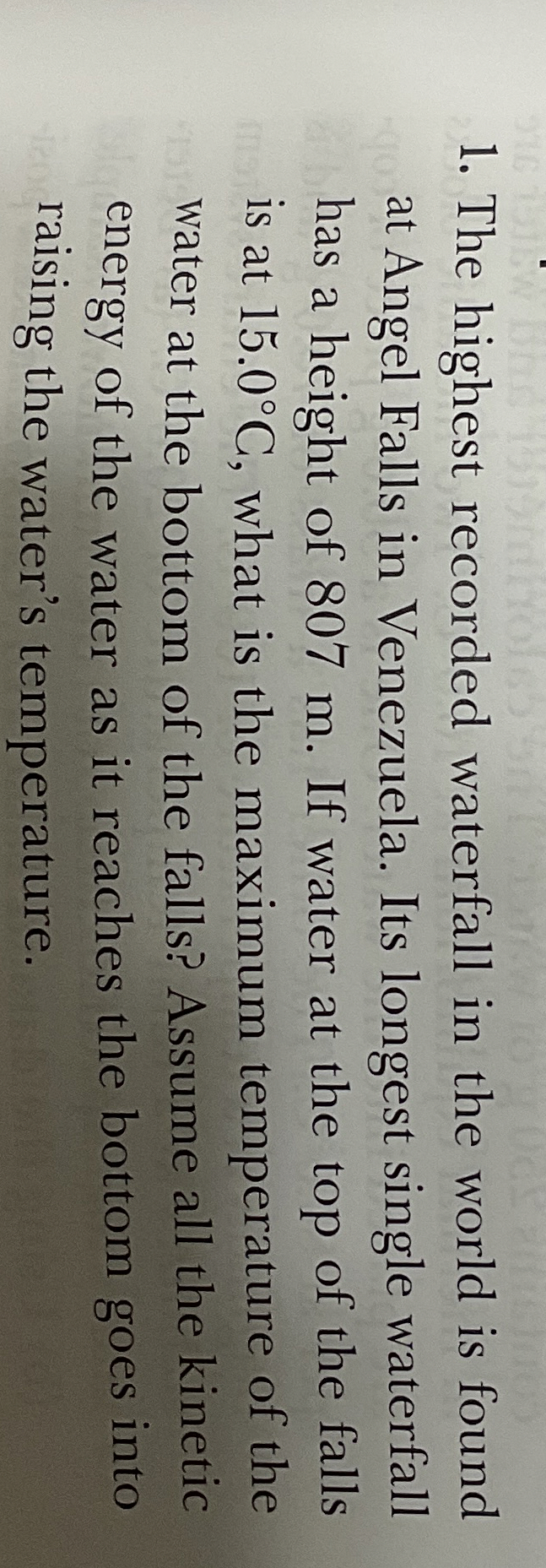 Solved The highest recorded waterfall in the world is found | Chegg.com