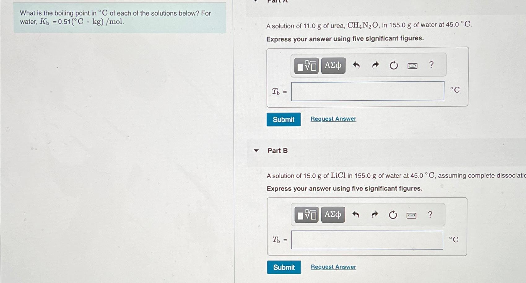 Solved Can someone help me do part B!!What is the boiling | Chegg.com