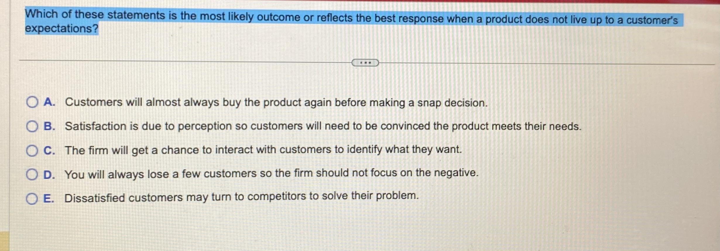 Solved Which of these statements is the most likely outcome | Chegg.com