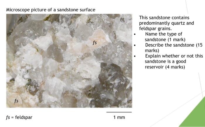 Solved Microscope picture of a sandstone surface fs This | Chegg.com