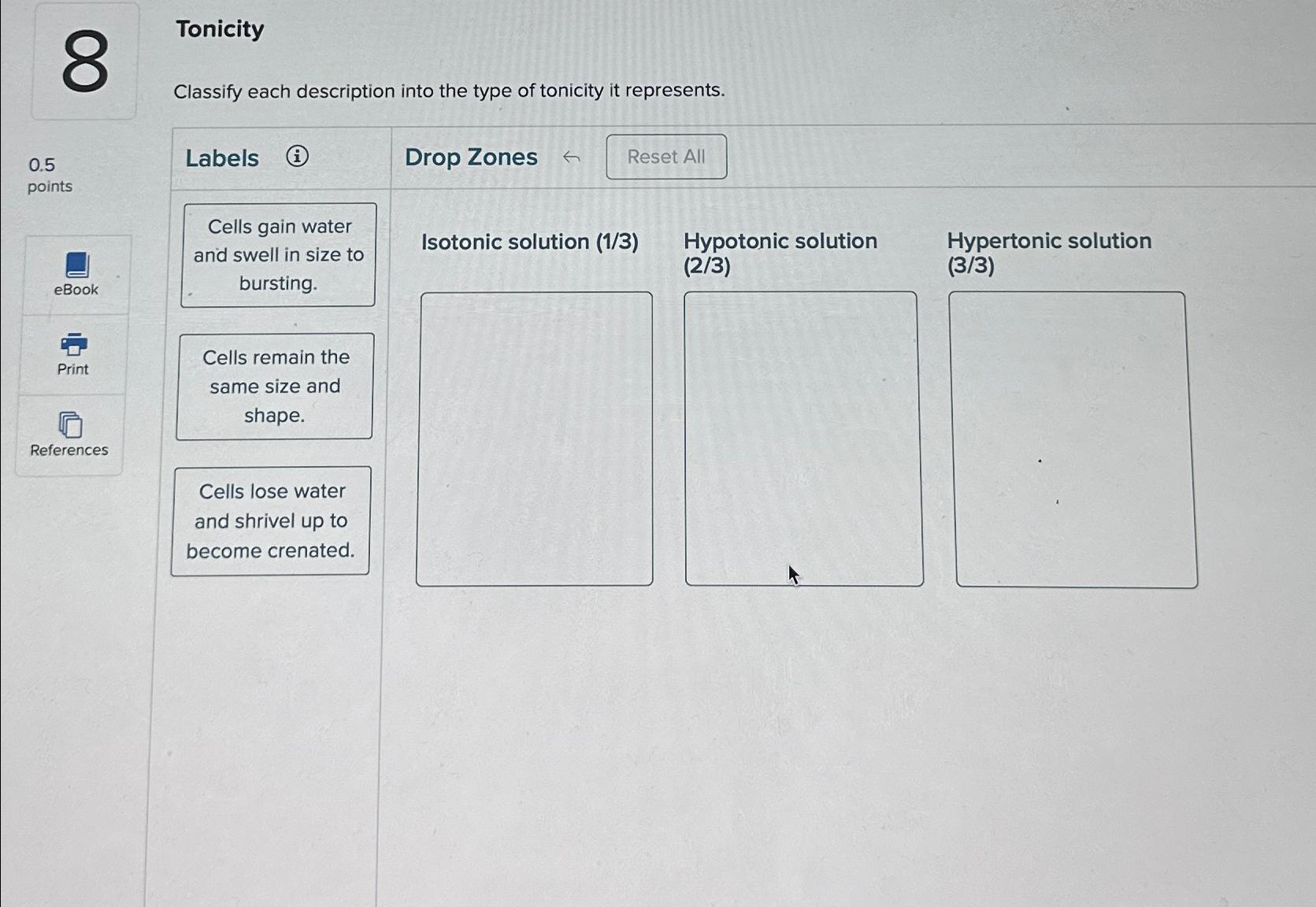 Solved TonicityClassify each description into the type of | Chegg.com