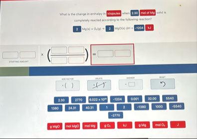 Solved What is the change in enehalpy in ﻿when 2.30 ﻿mel | Chegg.com