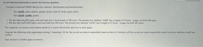 Solved Stu (stutD. name, altuesk, gender, phooe, enterAY, | Chegg.com