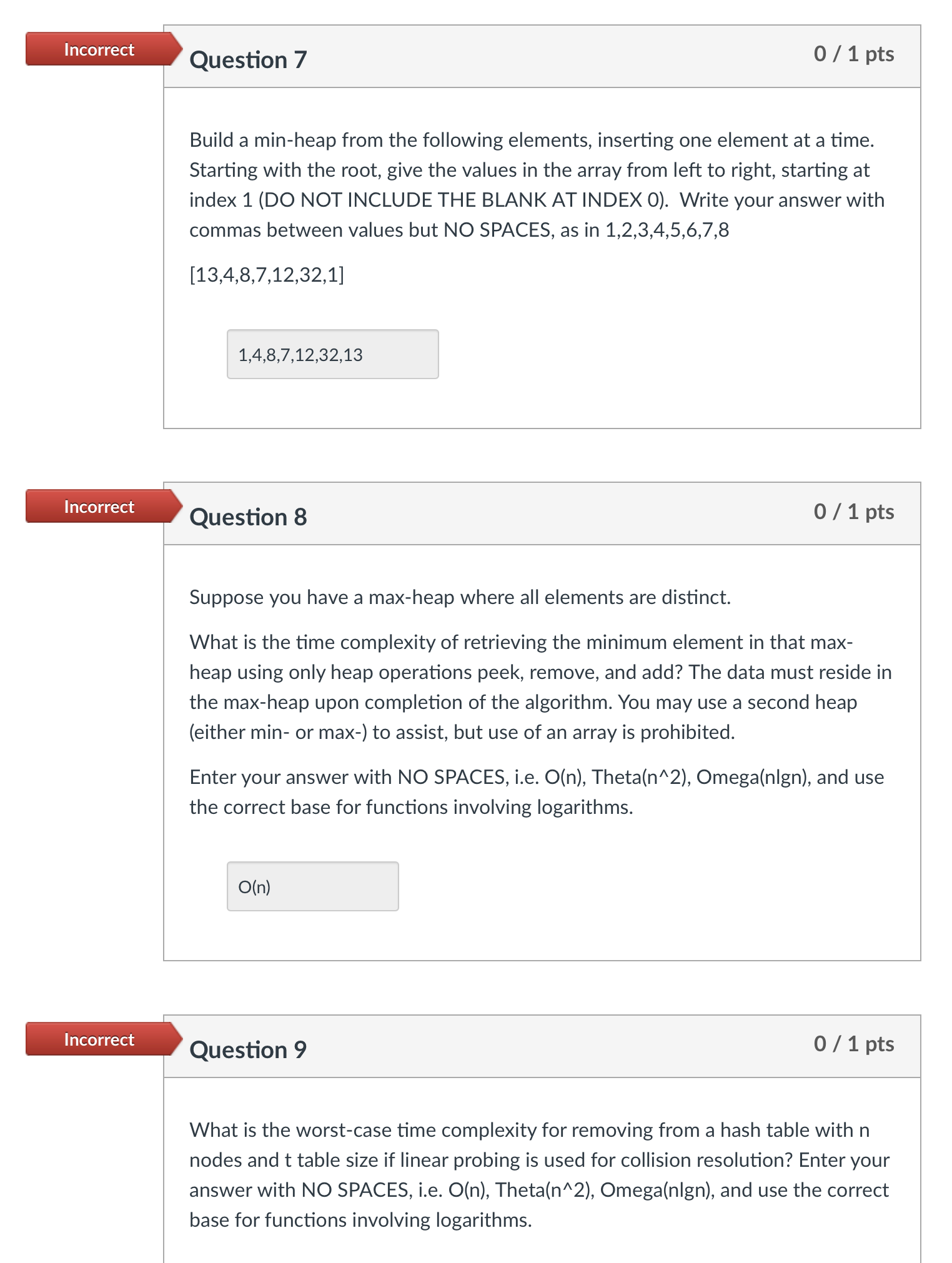 Solved 0123None of the above. Question 7Build a min-heap | Chegg.com