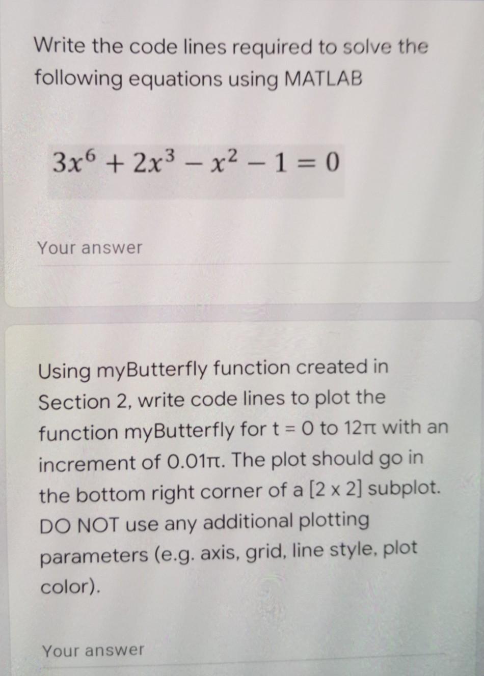 Solved Write the code lines required to solve the following | Chegg.com