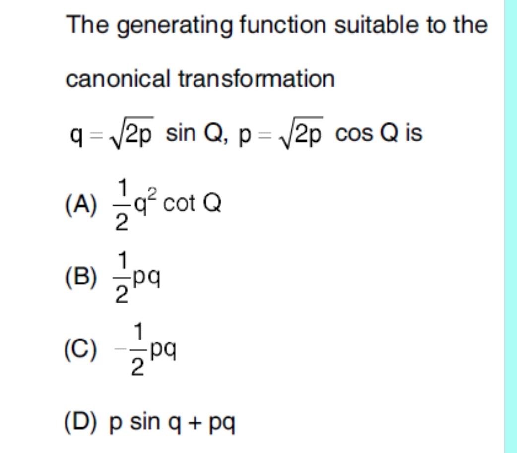 The Generating Function Suitable To The Canonical
