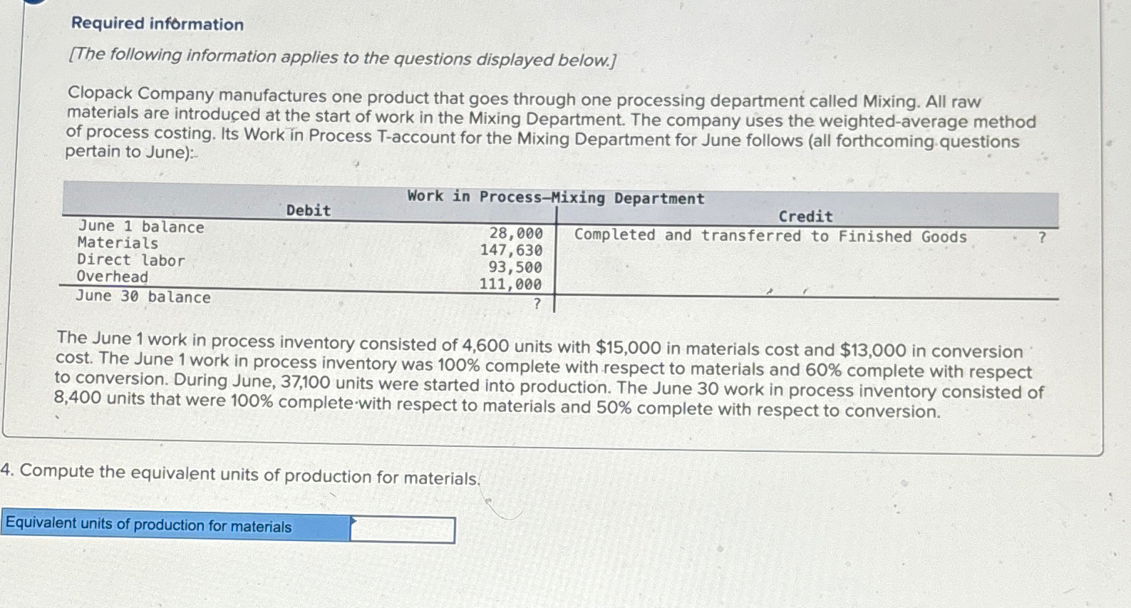 Solved Required information[The following information | Chegg.com
