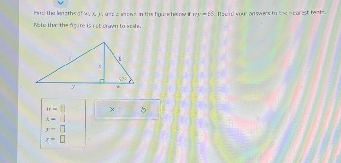 Solved Find the lengths of w, x, y, and z shown in the | Chegg.com