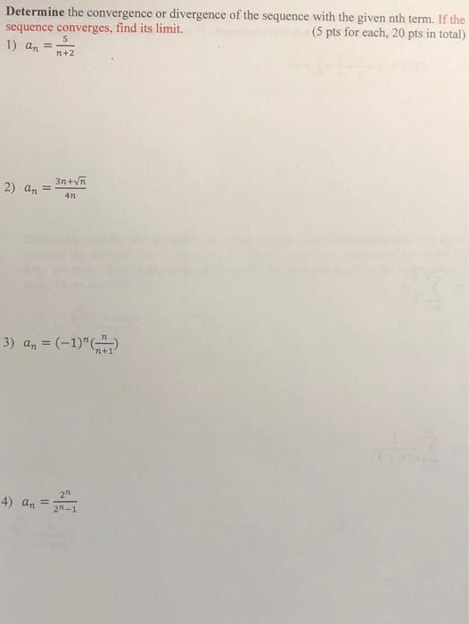 Solved Determine the convergence or divergence of the | Chegg.com
