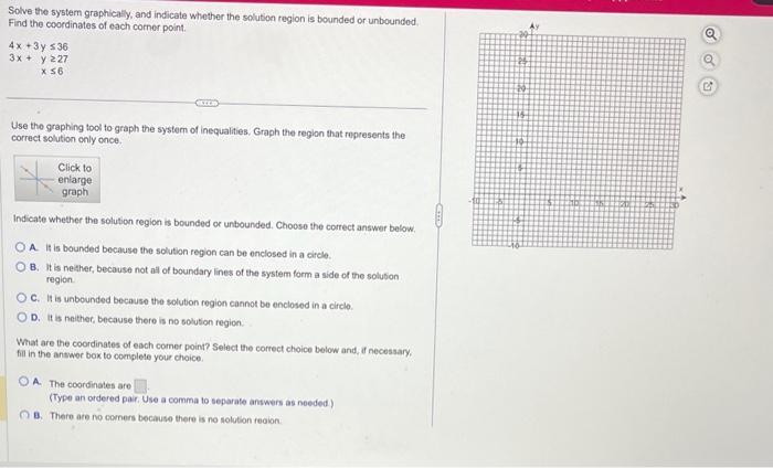 Solved Solve the system graphically, and indicate whether | Chegg.com