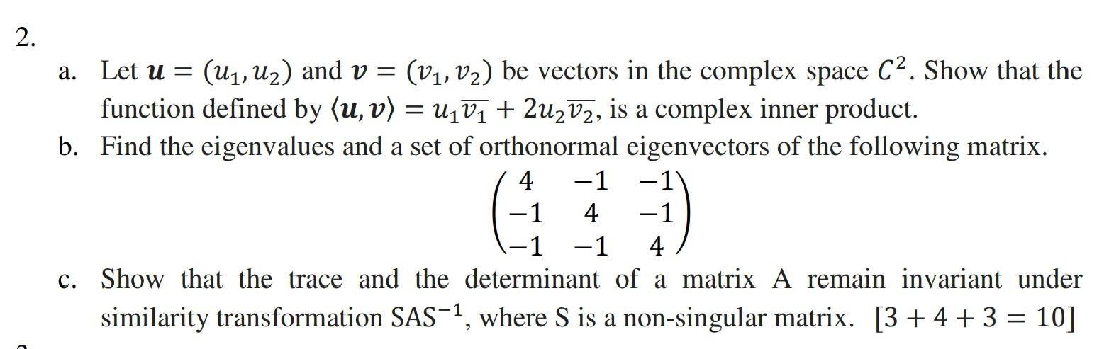 Solved a. Let u=(u1,u2) and v=(v1,v2) be vectors in the | Chegg.com