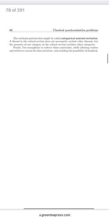 Solved write c language code Reader Writer problem from book | Chegg.com