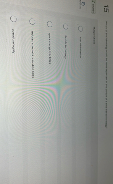 Solved 15Which of the following would be least important in | Chegg.com