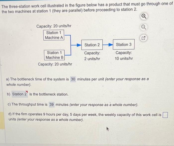 Solved The three-station work cell illustrated in the figure | Chegg.com