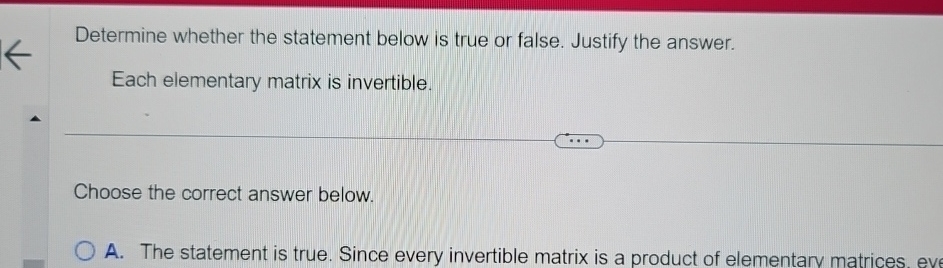 Solved Determine whether the statement below is true or | Chegg.com